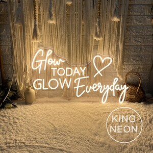 Glow Today Glow Everyday Neon Sign, Beauty Salon Decor - Etsy
