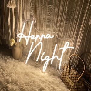 Henna Night Neon Sign: Custom Wedding, Bridal Shower Decor - Etsy