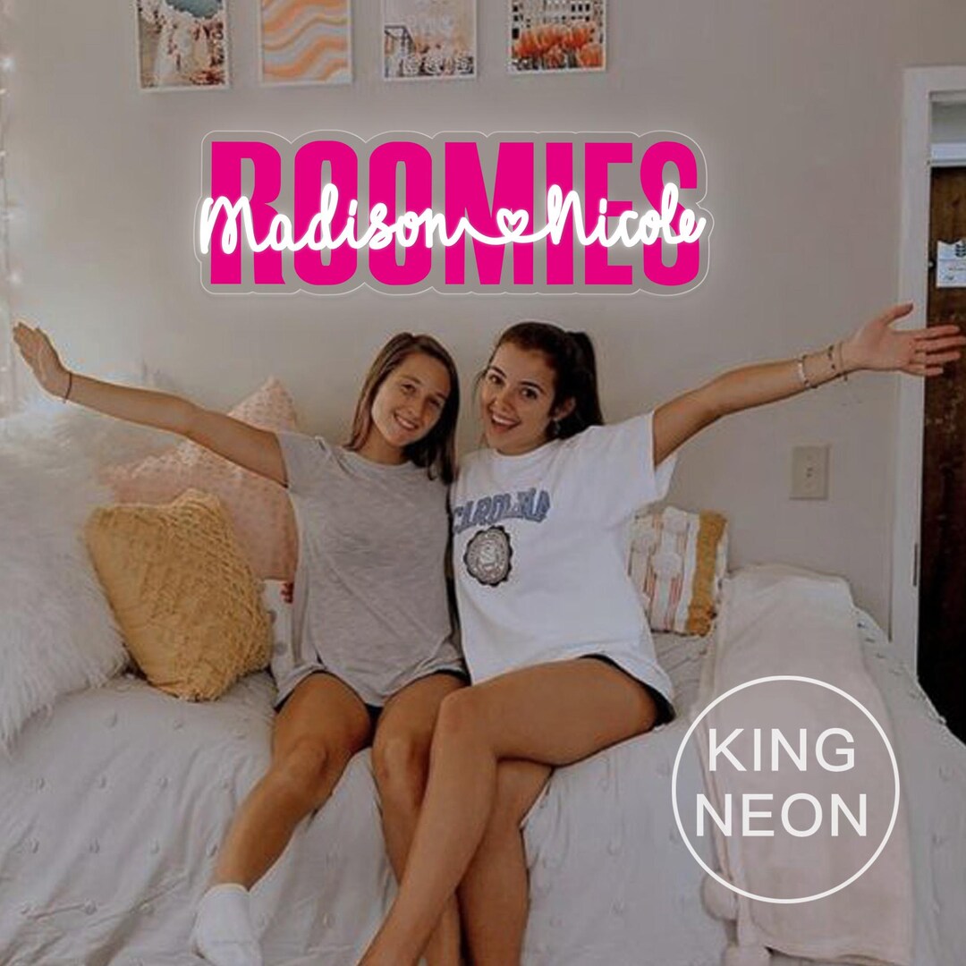 Custom Roomies Neon Sign, College Roommates Name Sign, Dorm Room LED ...