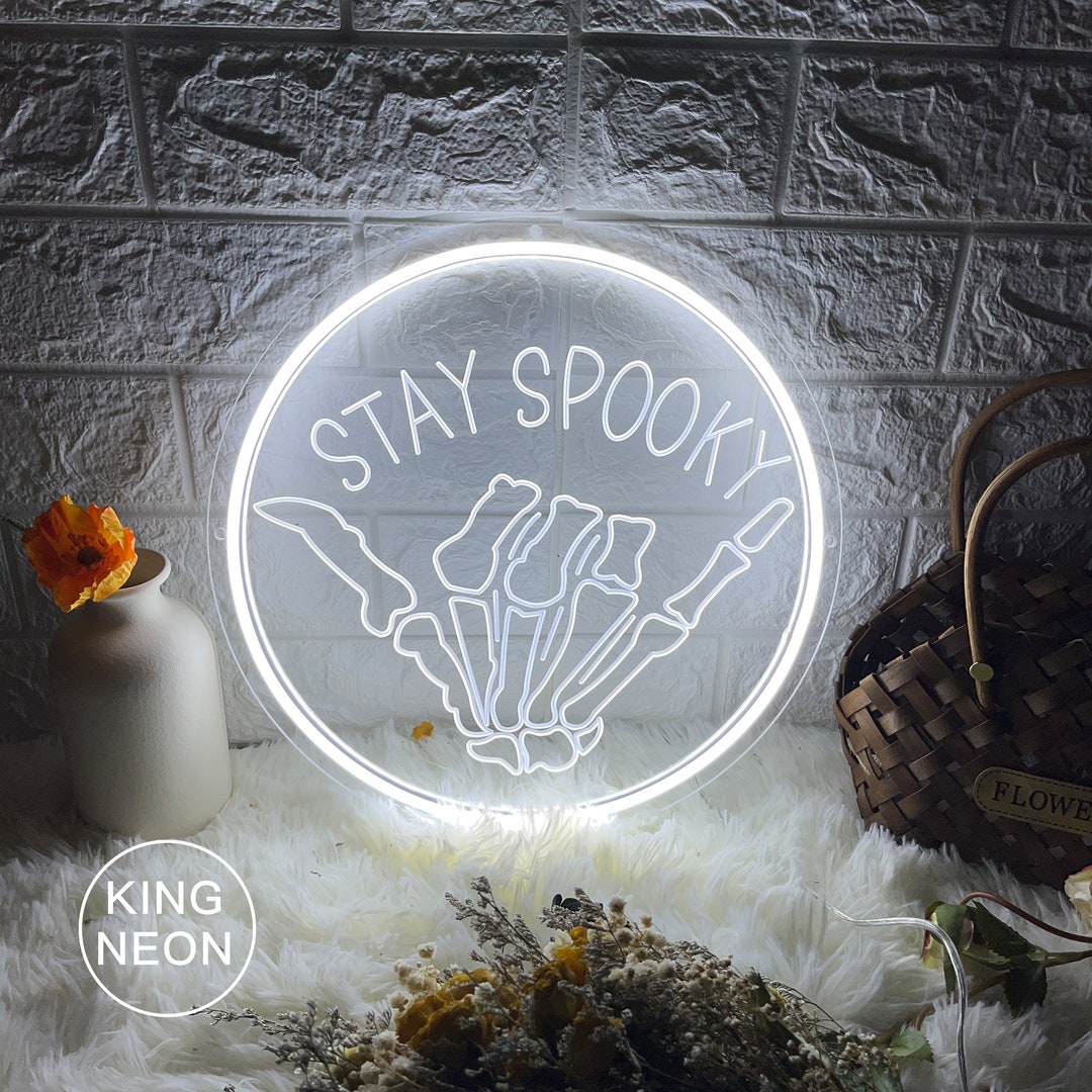 USB Stay Spooky Neon Sign, Custom Halloween LED Neon Light Sign ...