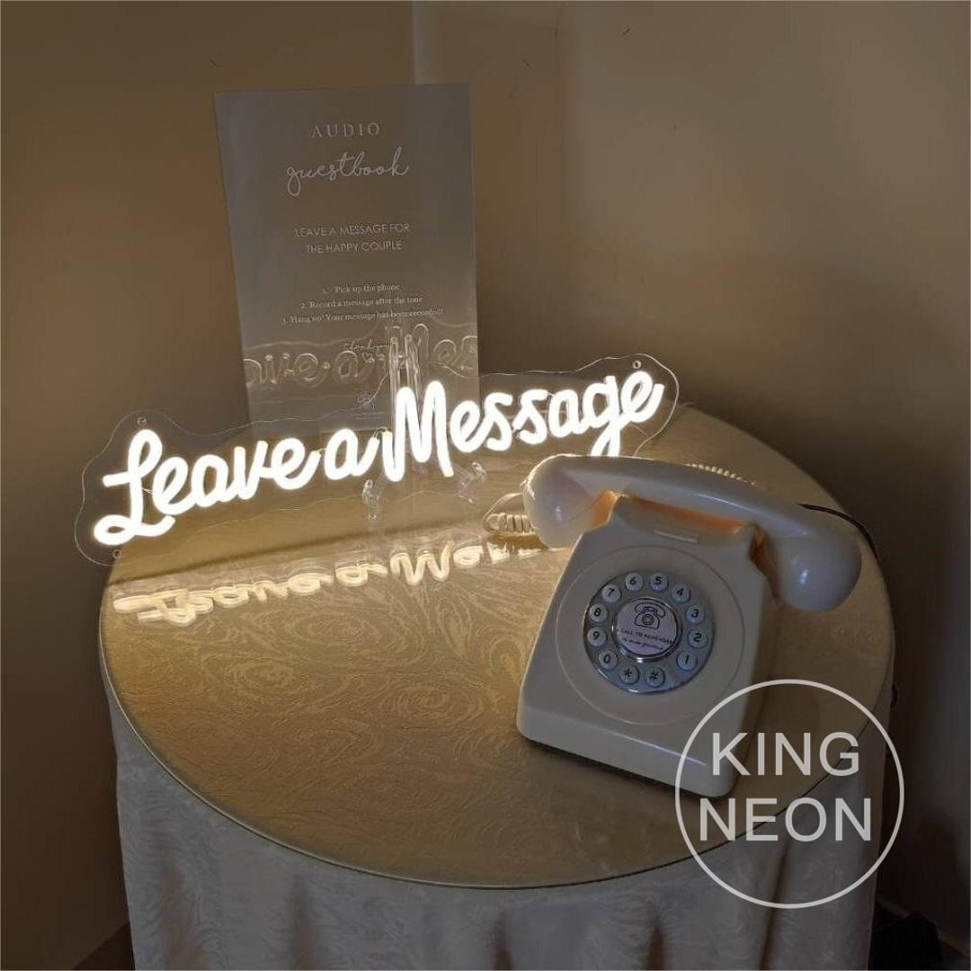 Leave A Message Neon Sign, Custom Wedding Audio Guestbook LED Neon ...