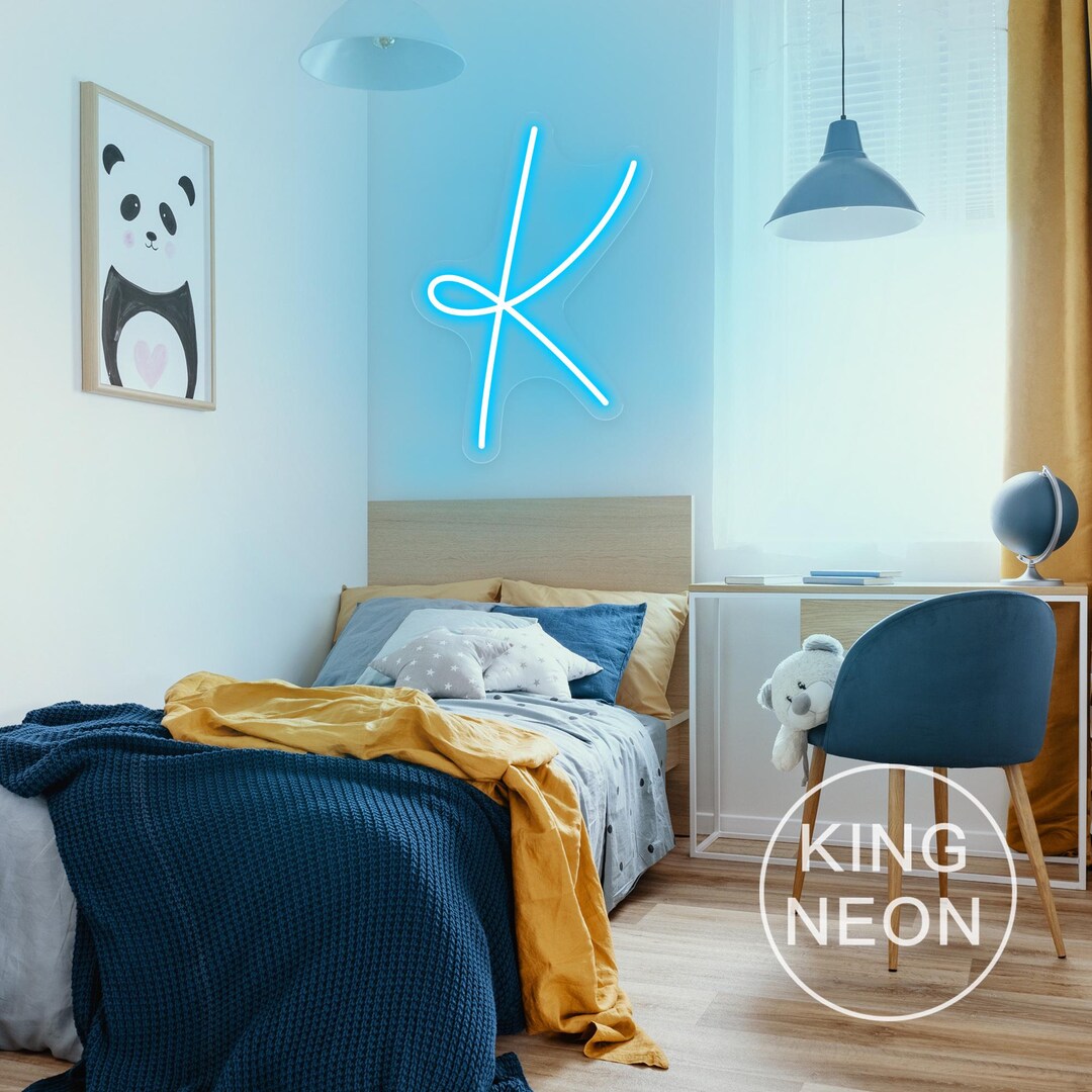 Custom Letter A-Z Neon Sign, LED Name Neon Light Nursery Girl Children ...