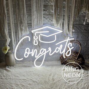 Congrats Neon Sign for Custom Graduation Party, College Congrats Grad ...
