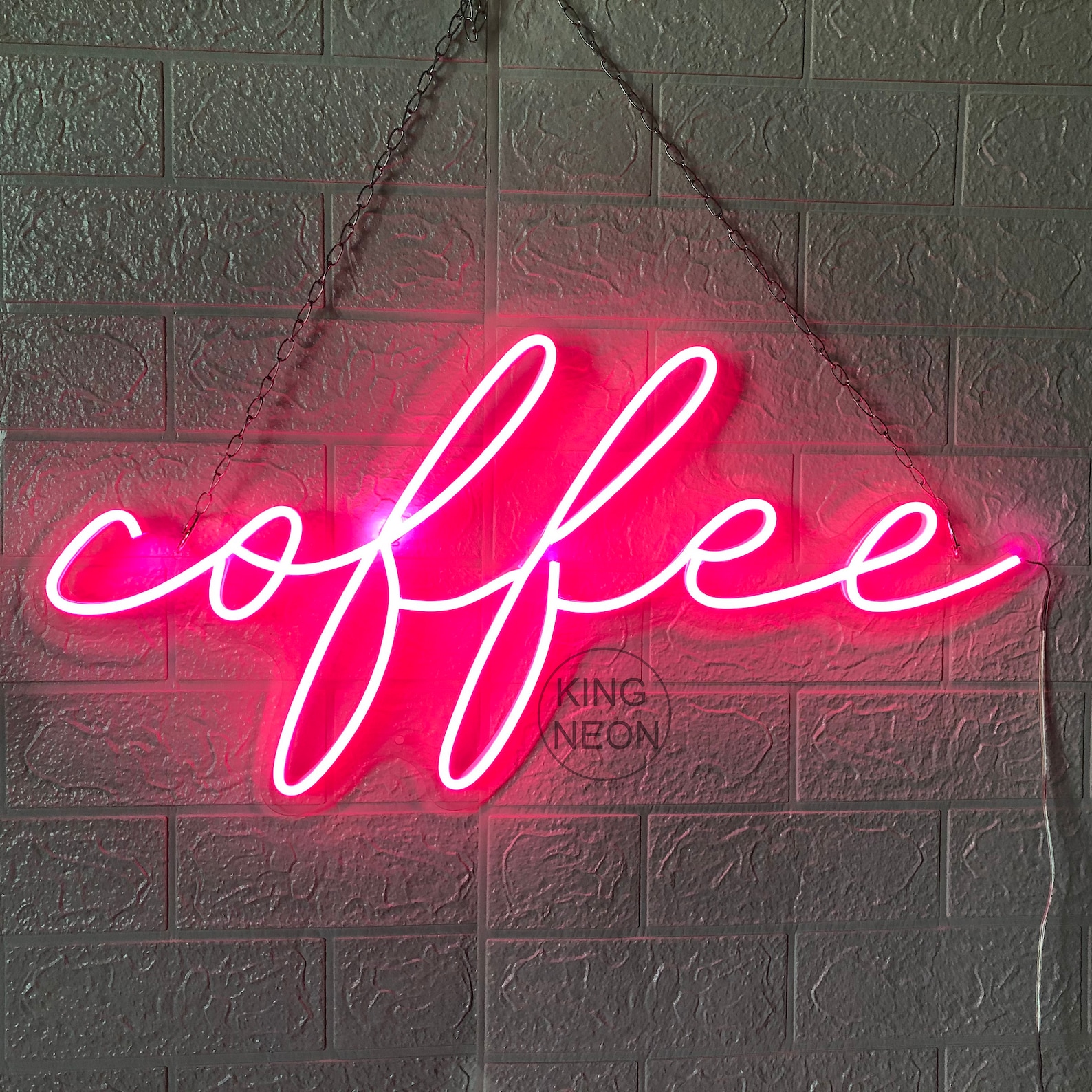 Coffee Shop Neon Sign Acrylic Flex Led Custom Pink Light Wall Etsy