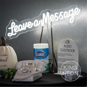 Leave A Message Neon Sign, Custom Wedding Audio Guestbook LED Neon ...