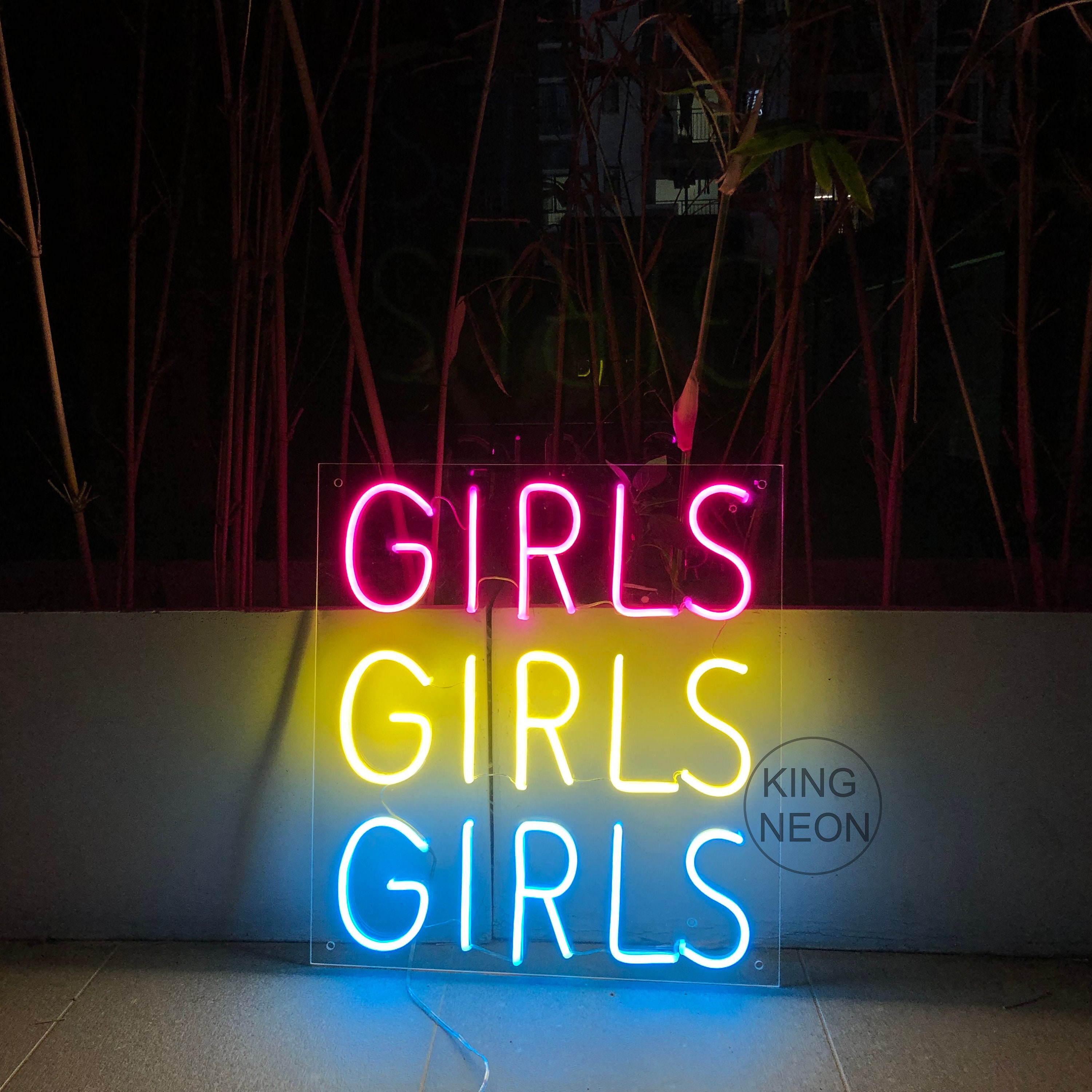 Custom Girls Girls Girls Neon Sign Led Neon Light Wedding Sign Etsy