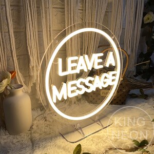 Leave A Message Neon Sign, Custom Audio Guestbook Table Neon Wedding ...