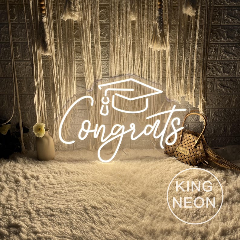 Congrats Neon Sign for Custom Graduation Party, College Congrats Grad ...