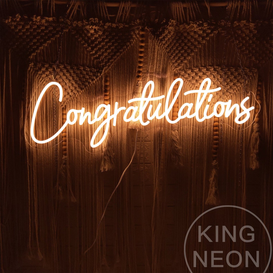 Congratulations LED Neon Sign, Custom Grad Prom 2025 Party Backdrop ...