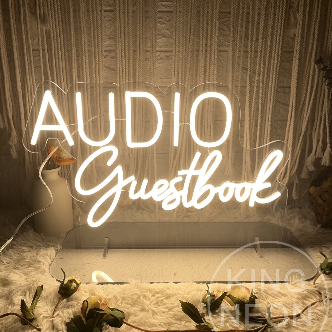 Audio Guestbook Neon Sign Custom Wedding Table Neon Sign Wedding ...
