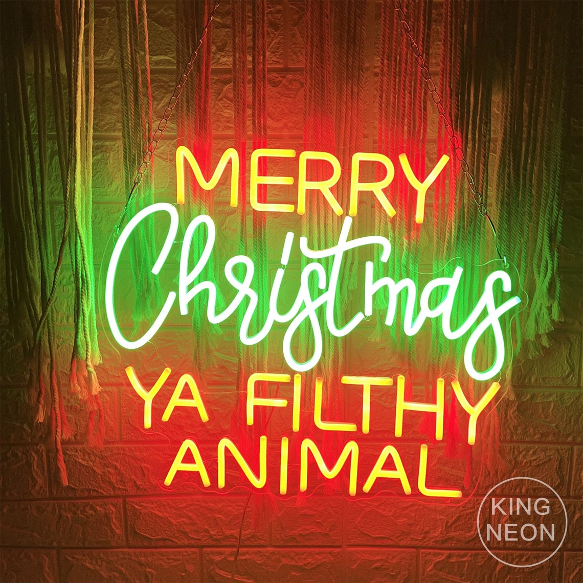 Merry Christmas Ya Filthy Animal Neon Sign Lightcustom Neon - Etsy