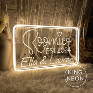 Roomies Neon Sign,personalized Roomate Name Sign,wall Decor for College ...