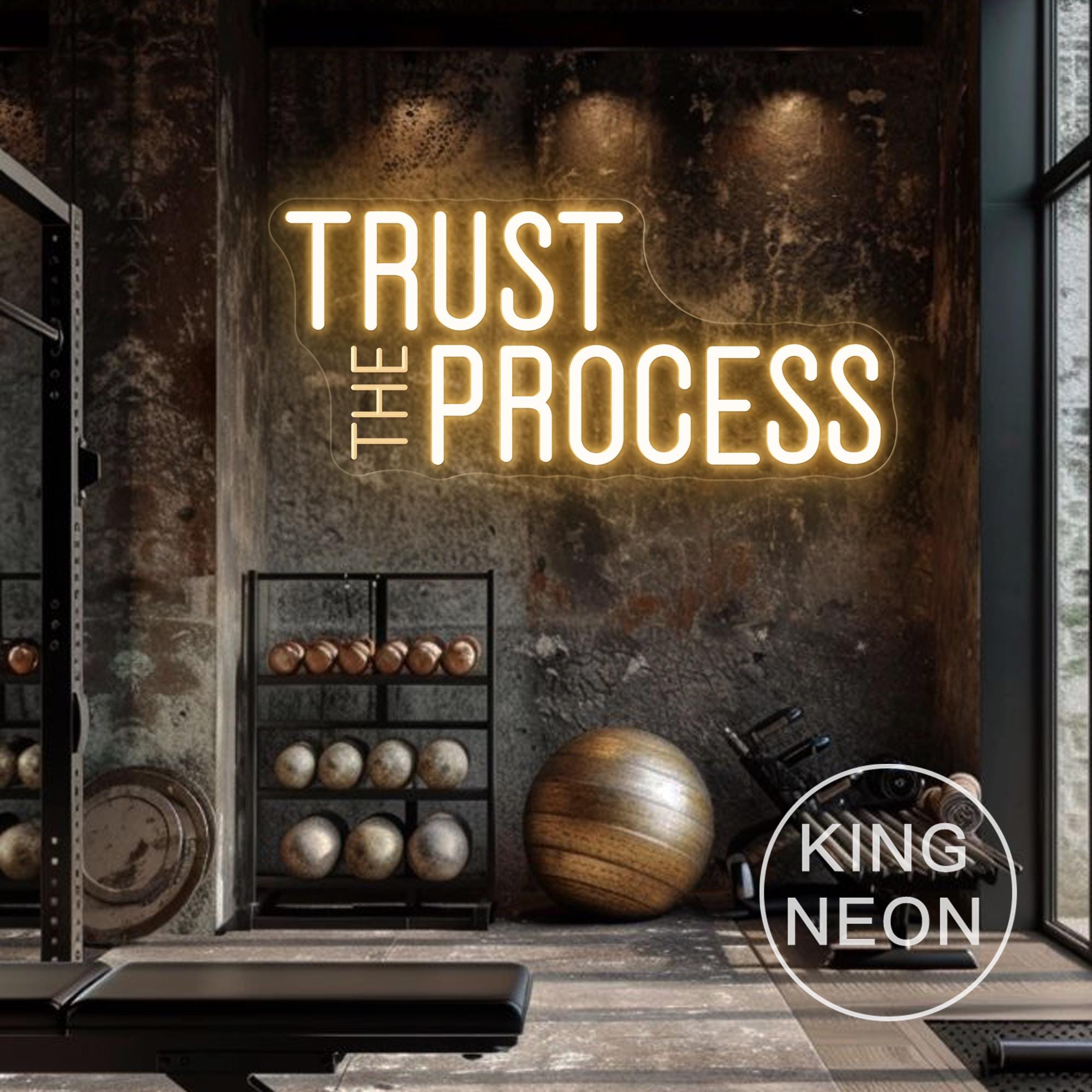 Trust the Process Neon Sign, Custom Home Gym LED Light, Gym ...