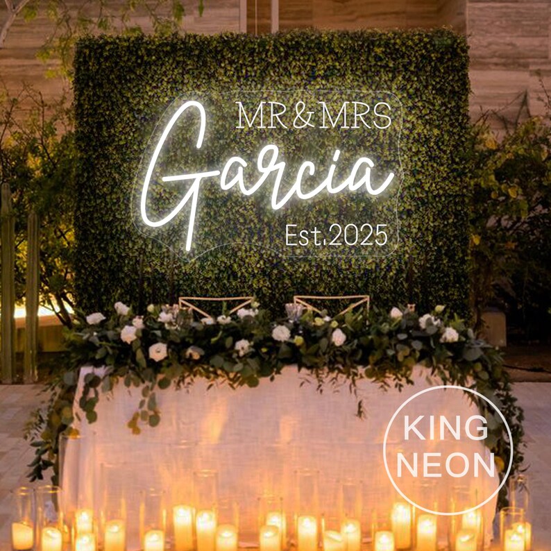 Custom Mr & Mrs Last Name LED Neon Wedding Sign - Etsy