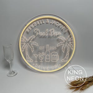 Custom Pool Bar Neon Sign,usb Engraved Beachside Bar LED Neon Light ...