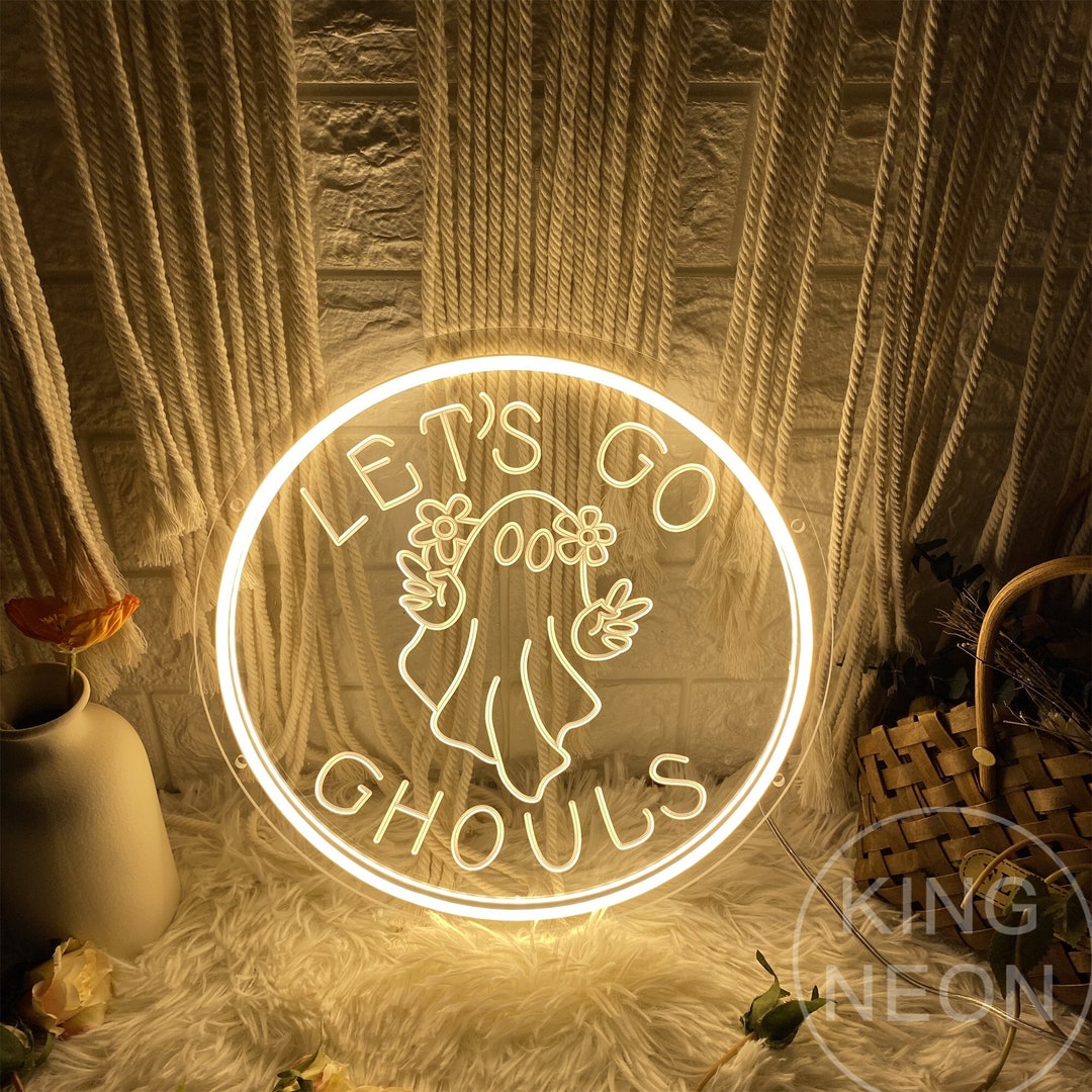 Let's Go Ghouls Neon Sign, Custom Halloween LED Neon Light Sign ...