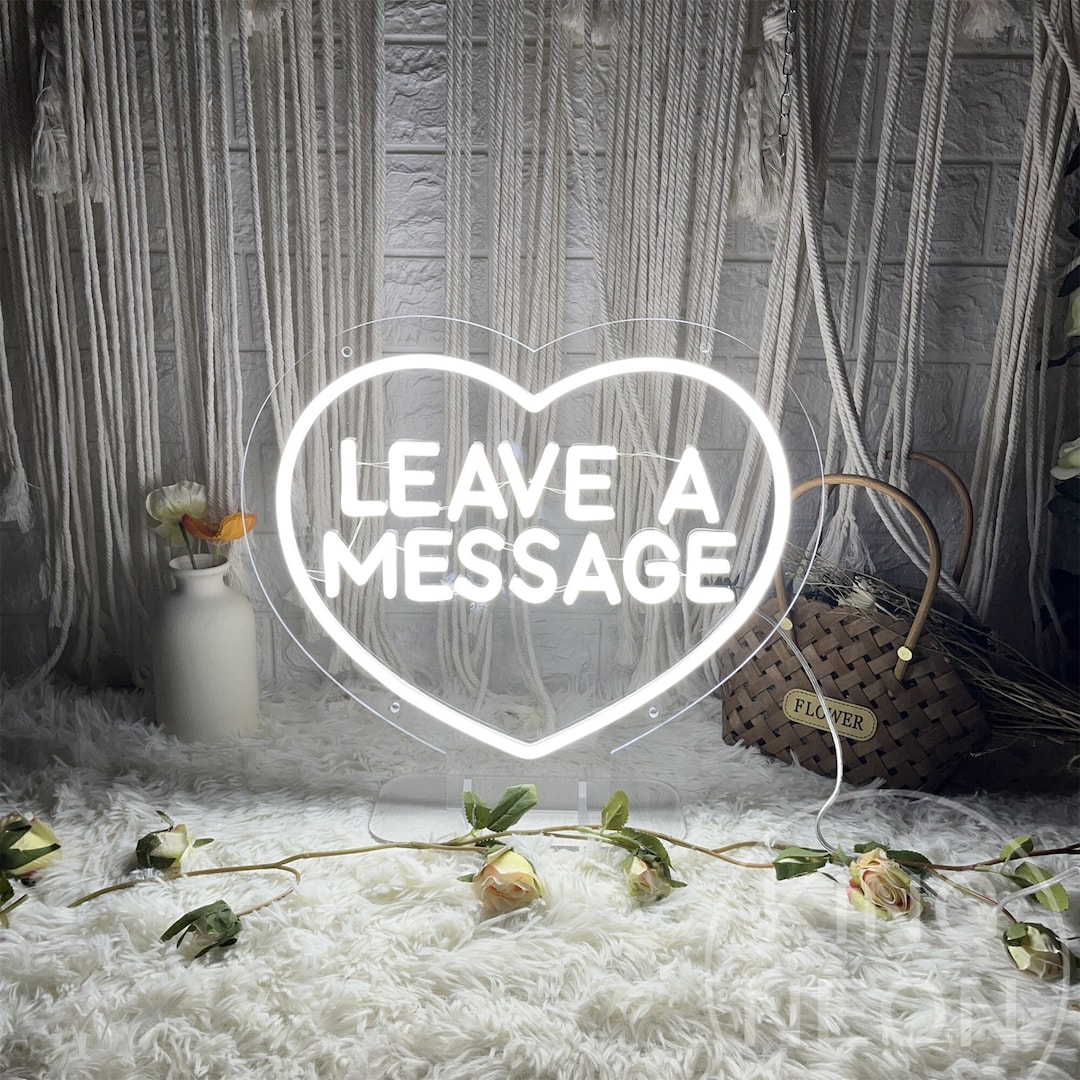 Leave a Message Neon Sign Custom Table Neon Light Heart Shape Neon Name ...