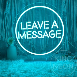 Leave A Message Neon Sign, Custom Audio Guestbook Table Neon Wedding ...