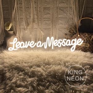 Custom "leave a Message" LED Neon Sign, Wedding Audio Guestbook Decor ...