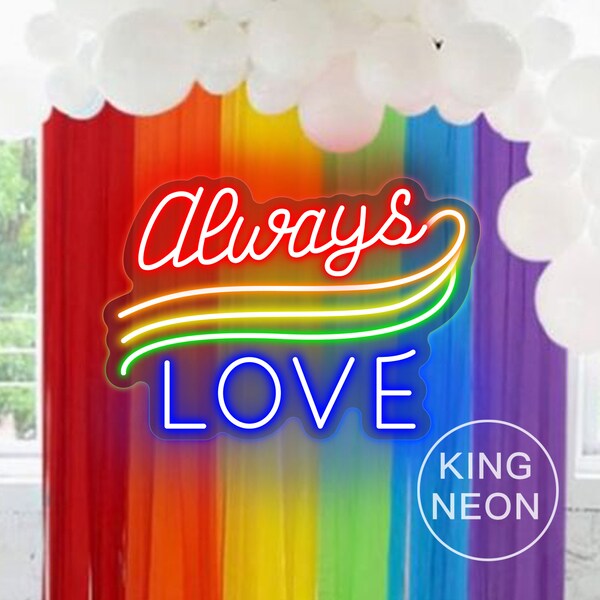 Rainbow Pride Backdrop Neon Sign - Etsy