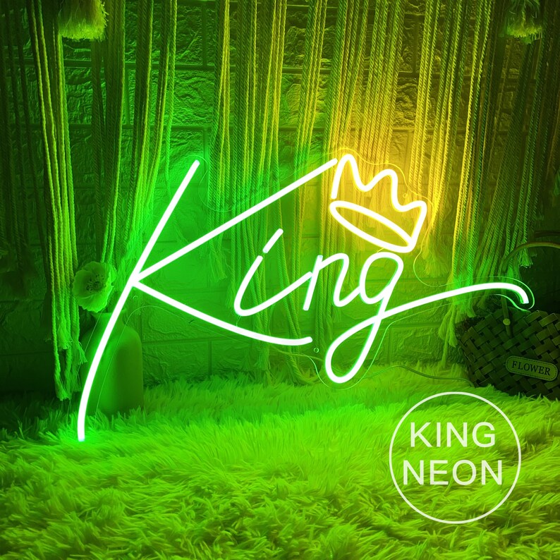 King With Crown LED Neon Sign: Boy's Bedroom Decor - Etsy