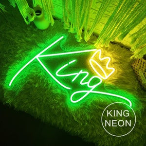 King With Crown LED Neon Sign: Boy's Bedroom Decor - Etsy