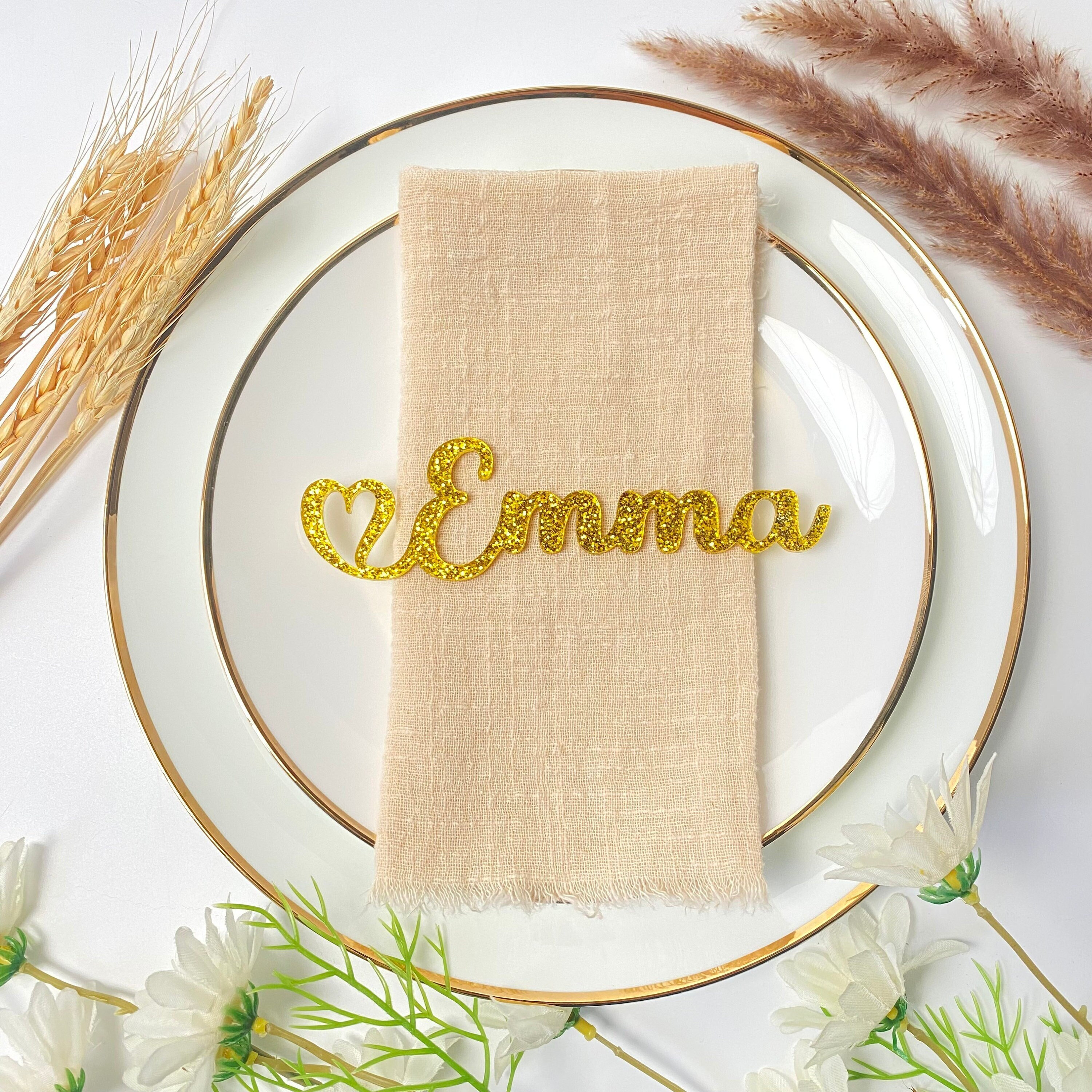 Laser Cut Wedding Name Placecards Custom Wedding 3D Wood Place Cards,