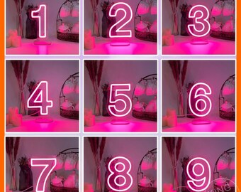 Neon Table Numbers - Etsy