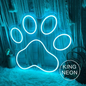Paw Print Neon Sign, Custom Animal Pet Neon Light Nursery Kid Room ...