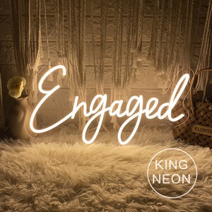 Engaged Neon Sign, Custom Wedding LED Neon Light Bridal Shower Proposal ...