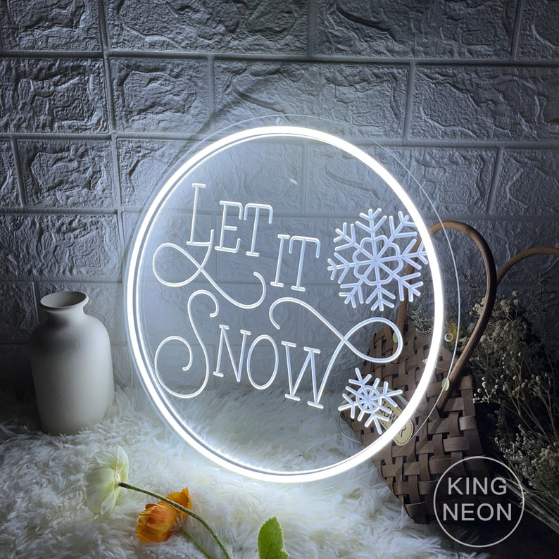 Let It Snow LED Neon Sign, Custom Christmas Wall Decor - Etsy