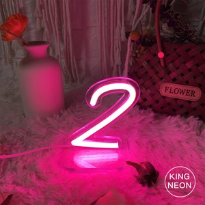Number Neon Light,custom Neon Sign,usb Desk Lamp,battery Table Light ...