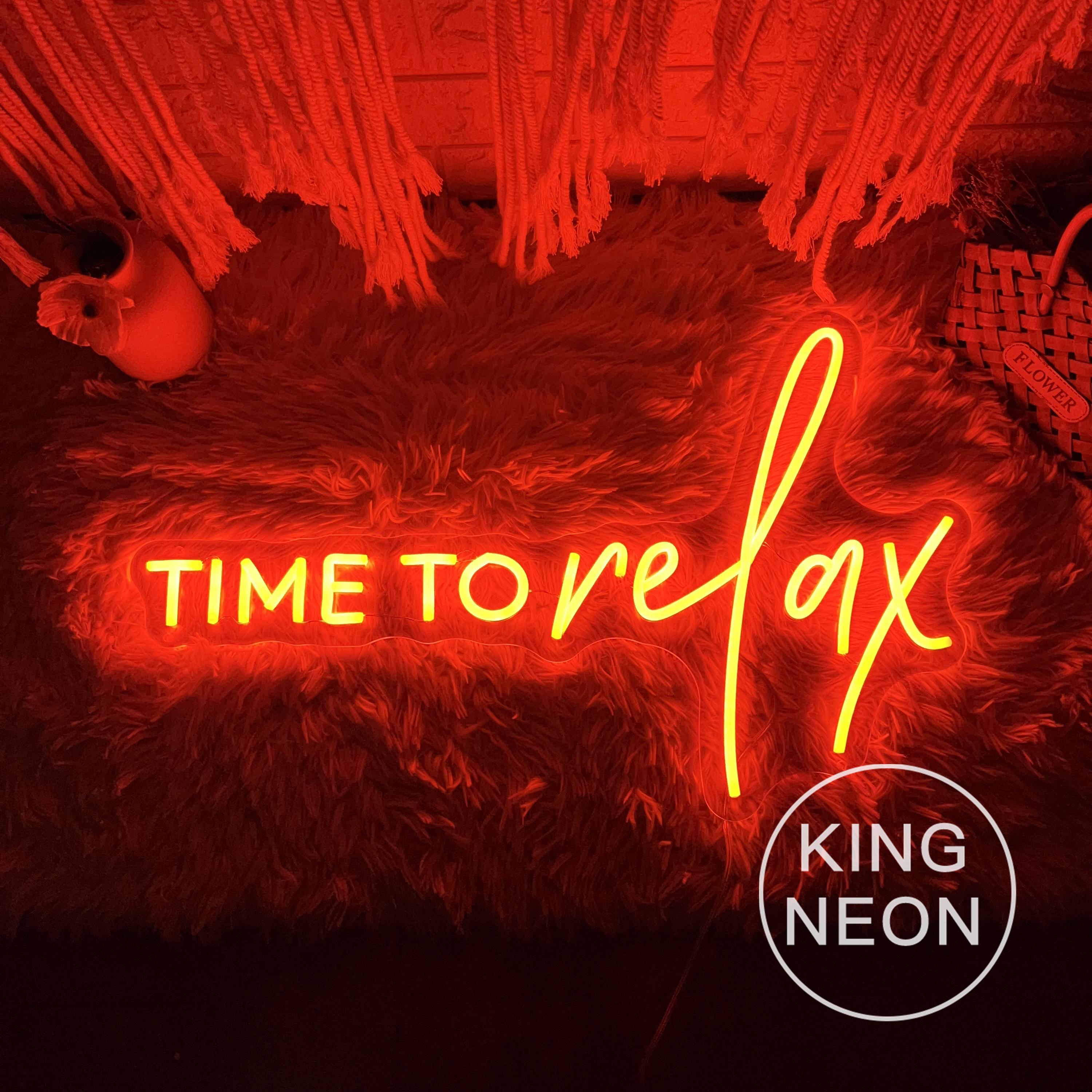 Time to Relax Neon Sign, Custom Bathroom Decor LED Neon Light Bedroom ...