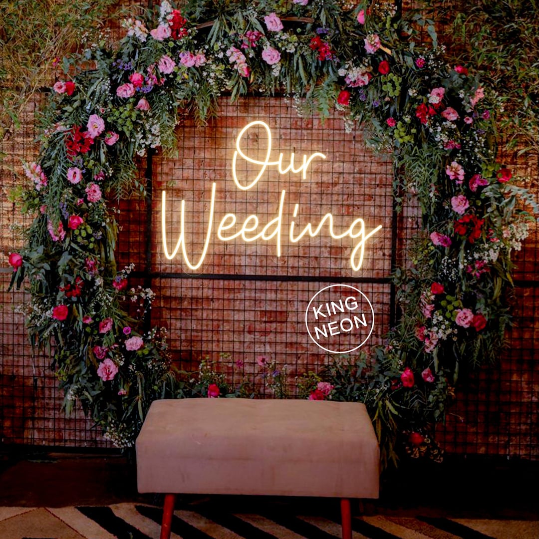 Our Wedding Neon Sign Custom Neon Wedding Sign Wedding Grass Wall Decor ...