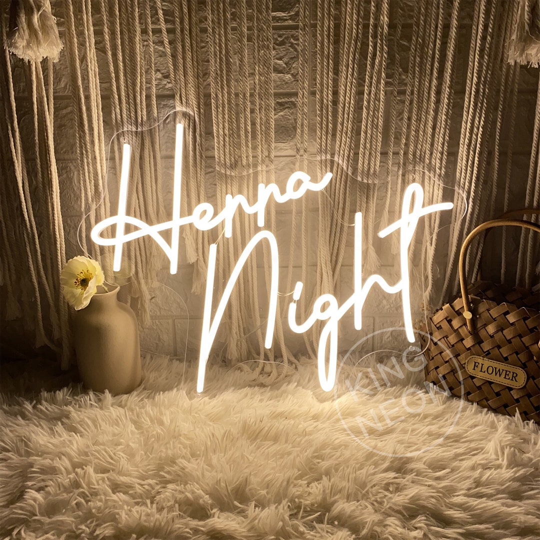 Henna Night Neon Sign: Custom Wedding, Bridal Shower Decor - Etsy