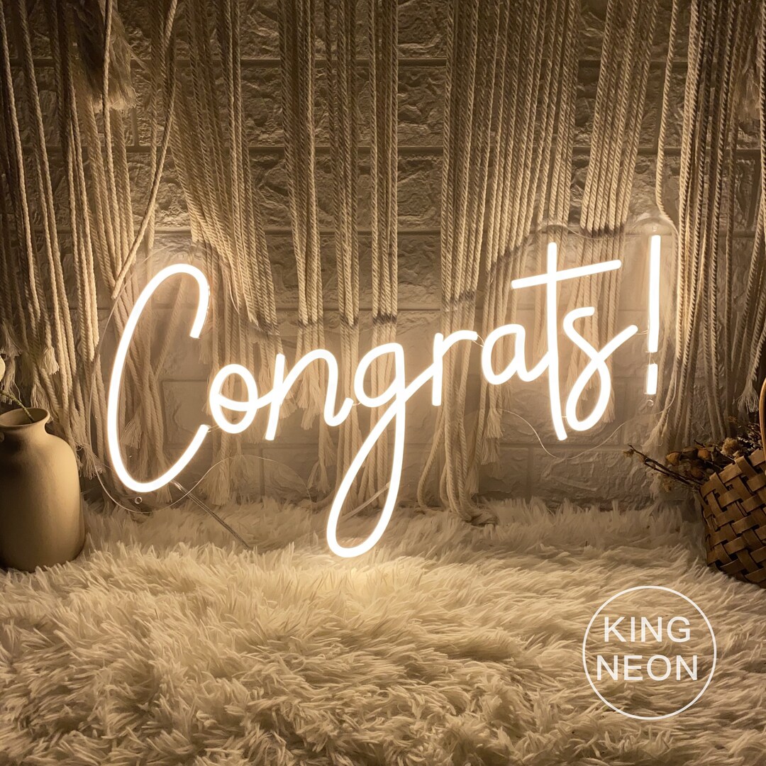 Congrats Neon Sign for Graduation Party,custom College Graduation Grad ...