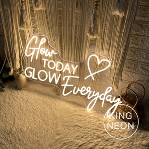 Glow Today Glow Everyday Neon Sign, Beauty Salon Decor - Etsy