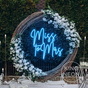 Miss to Mrs Neon Sign, Custom Wedding LED Neon Light Home Wall Decor ...