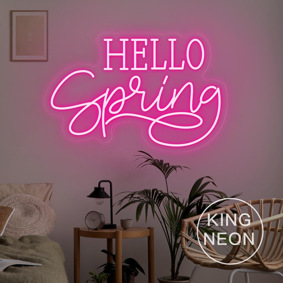 Hello Spring Neon Sign, Custom Spring Home Decor LED Neon Light, Modern ...