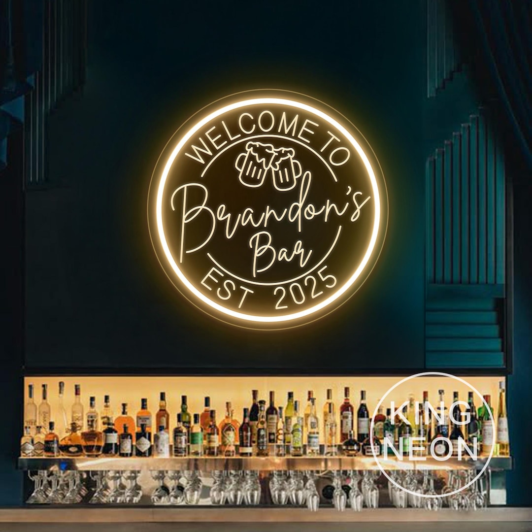Custom Bar Neon Sign, USB Engraved Home Bar LED Neon Light, Cocktail ...