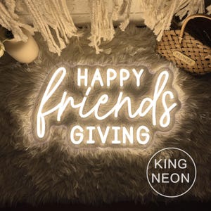 Happy Friendsgiving Neon Sign, Custom Thanksgiving Fall Dinner Home ...