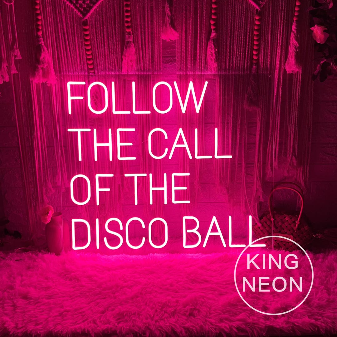 Disco Ball LED Neon Sign, Retro Dance Party Decor - Etsy