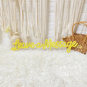Leave A Message Neon Sign, Custom Wedding Audio Guestbook LED Neon ...