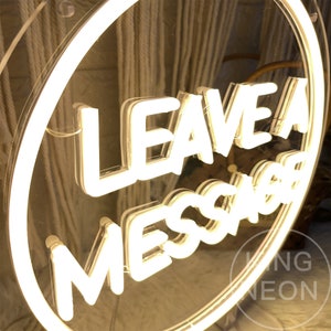 Leave A Message Neon Sign, Custom Audio Guestbook Table Neon Wedding ...