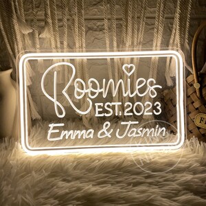 Roomies Neon Sign,personalized Roomate Name Sign,wall Decor for College ...
