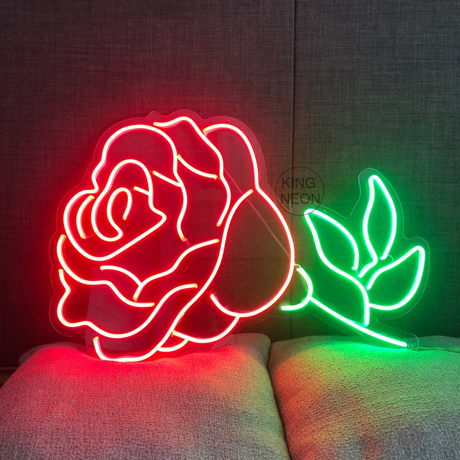 Rose Neon Sign Custom Flower Led Neon Light Sign for Bedroom | Etsy
