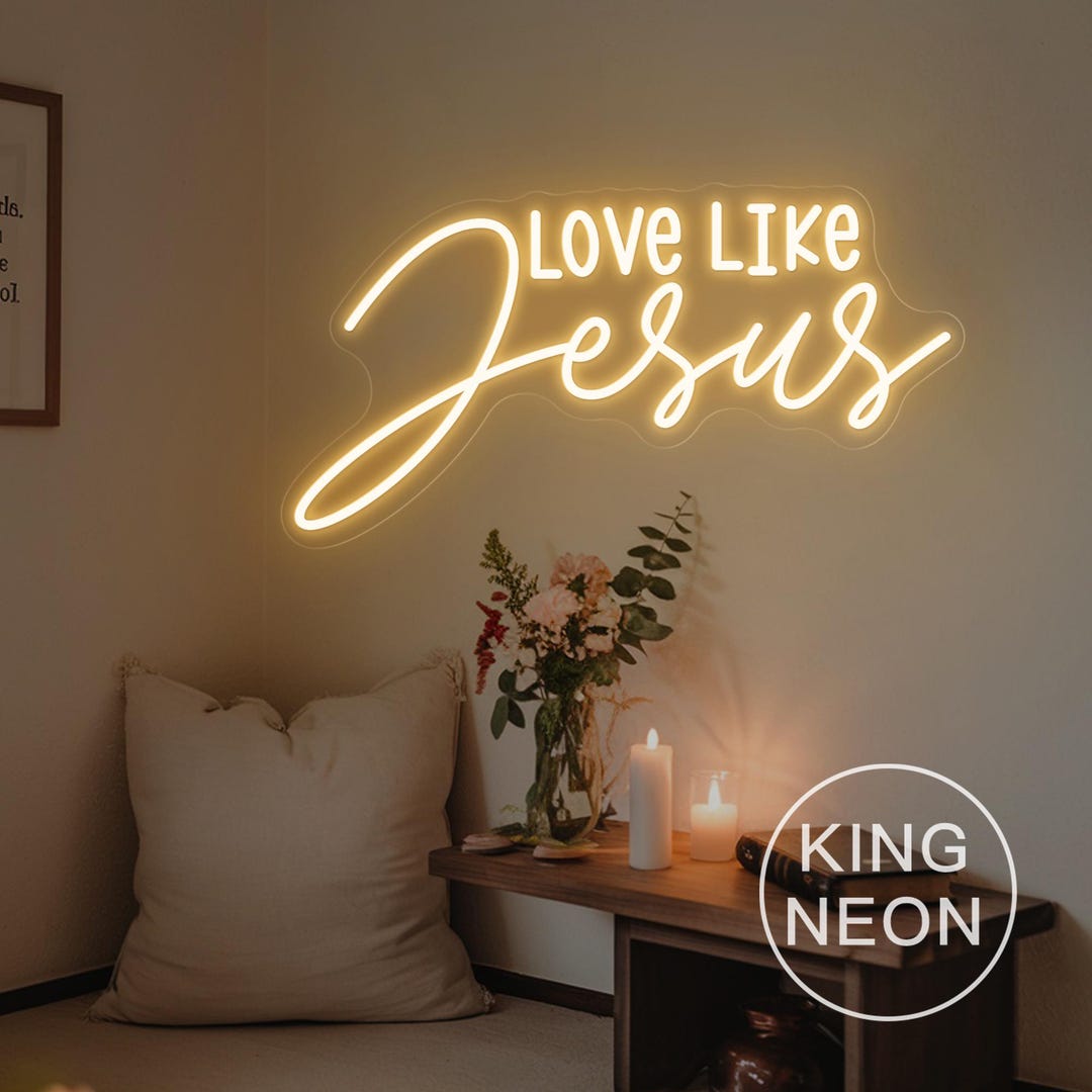Love Like Jesus LED Neon Sign, Custom Christian Valentine's Day Neon ...