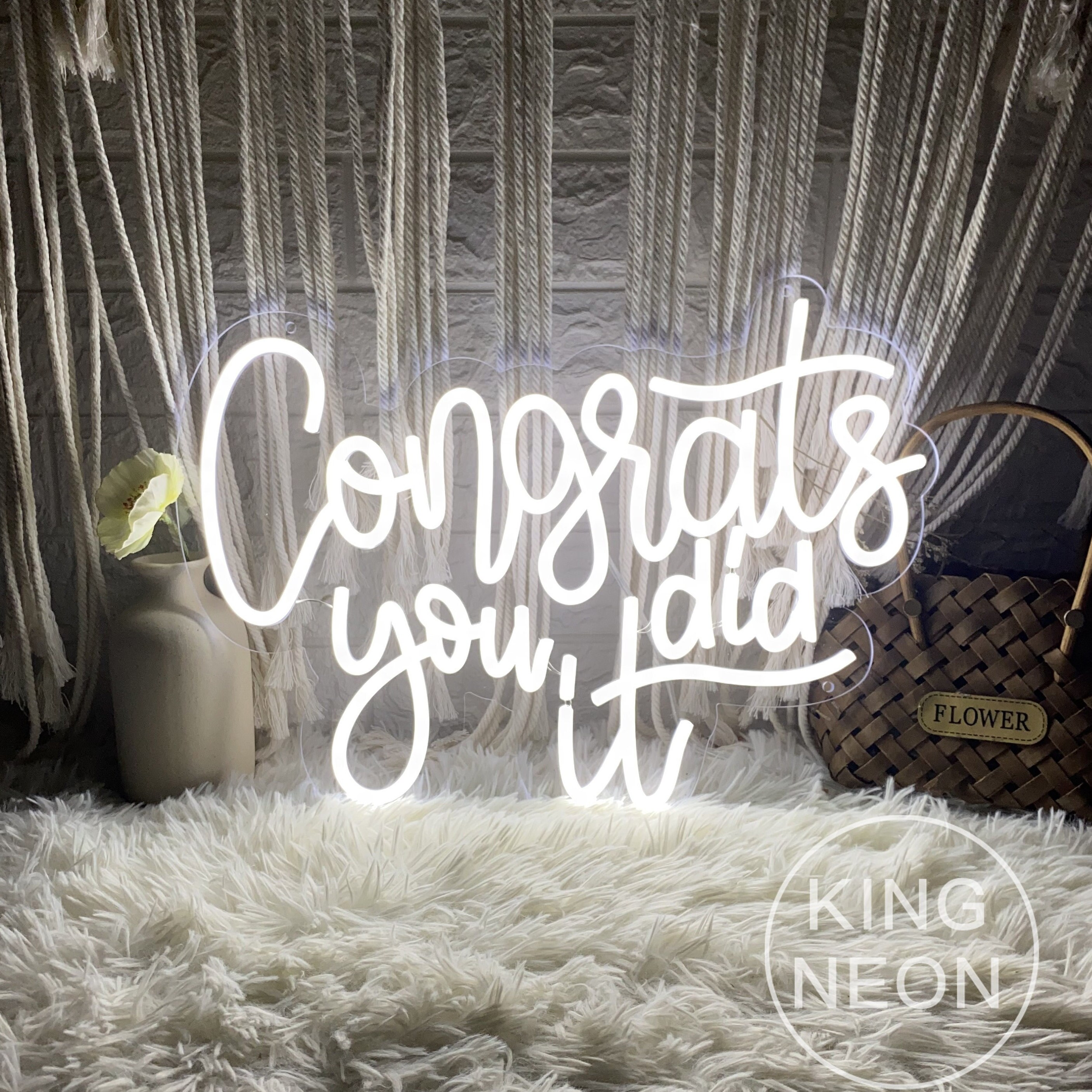 Congrats You Did It LED Neon Sign, Custom Congrats Grad Neon Light ...