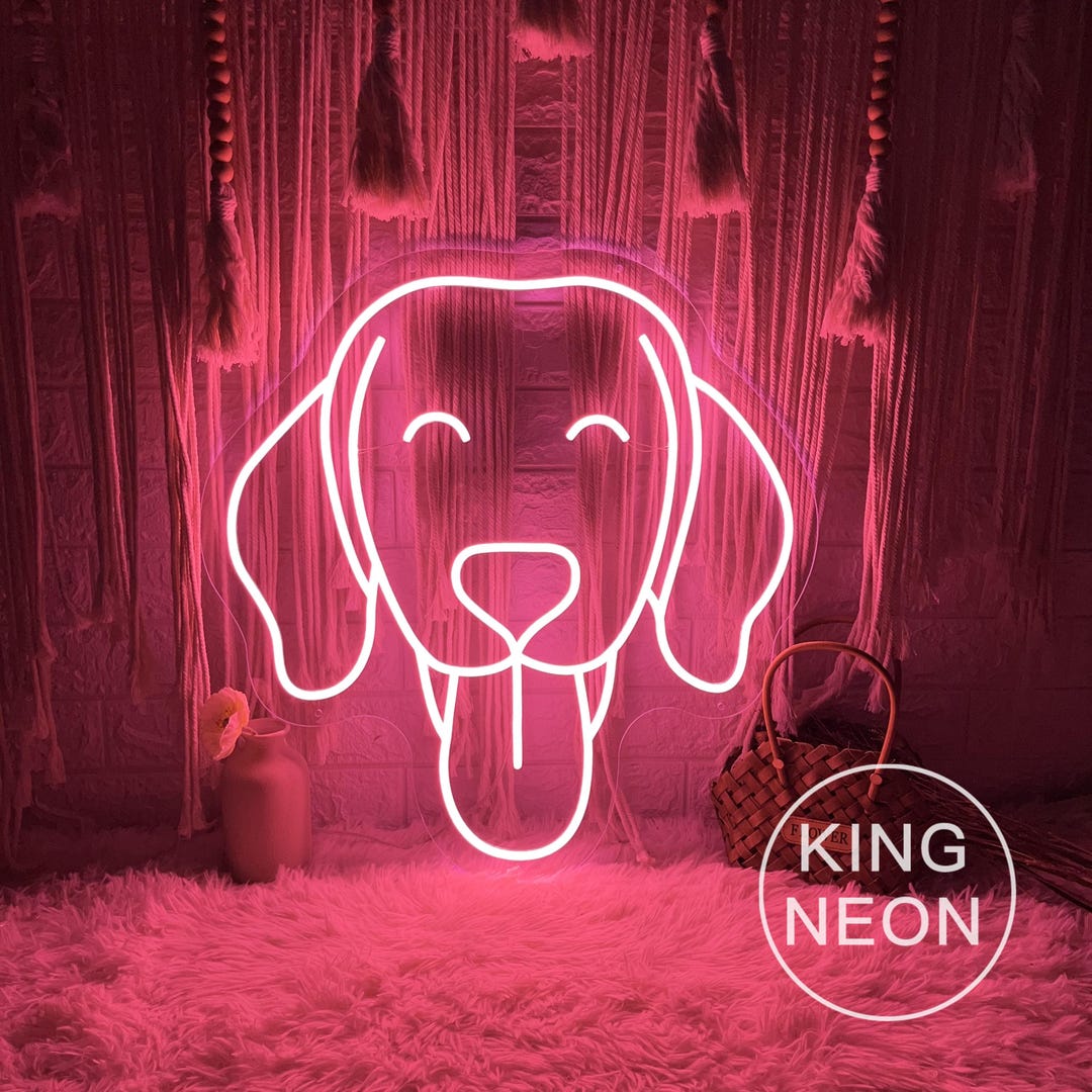 Dog Neon Sign, Custom Animal Pet LED Neon Light Nursery Kid Room ...