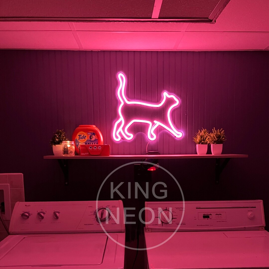 A Walking Cat,custom Neon Sign,neon Sign Bedroom,cat Wall Decor,kid ...